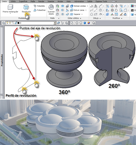 Curso online de AutoCAD 3D - libre: Revolución / Revolve